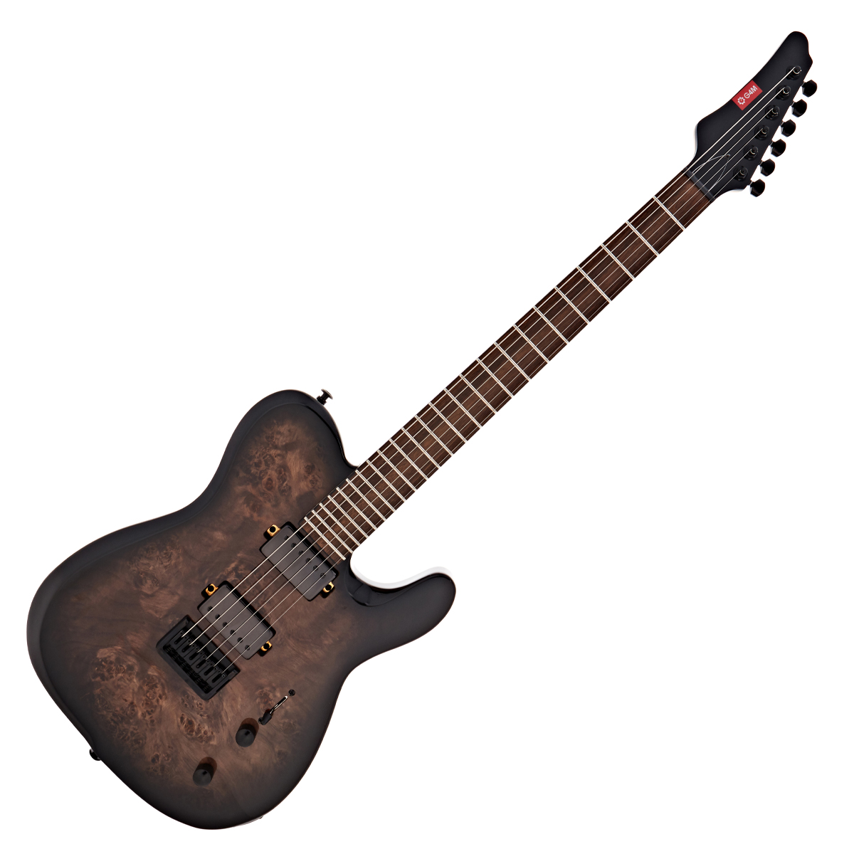 G4M 734 Pro Electric Guitar, Black Burl Burst - G4M